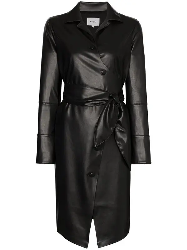 chinese dress ladies Amabel - Mesh Jersey And Okobor Alt-Leather Maxi Dress