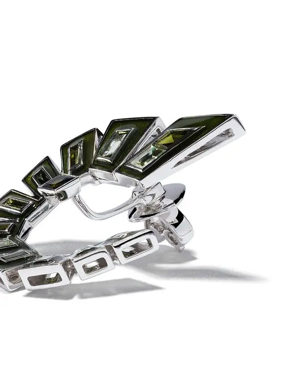 Stephen Webster 18kt Dynamite Diamond And Enamel Hoop Earrings - Silver