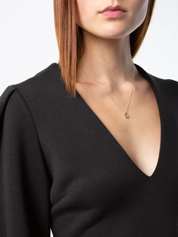 David Yurman 18kt Yellow M Initial Diamond Necklace - Gold
