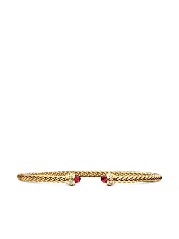 David Yurman 18kt Yellow Cablespira Diamond Bracelet - Gold