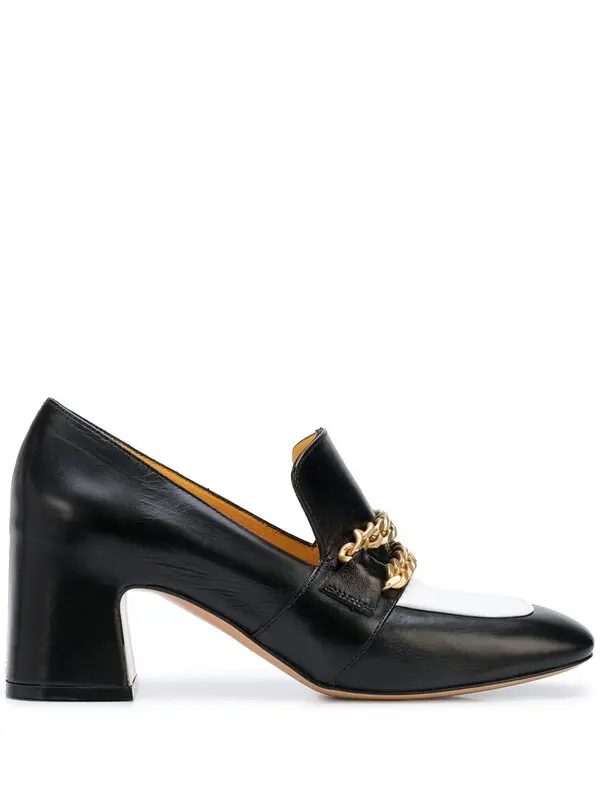 MADISON MAISON Perla Block Heel Loafers - Black