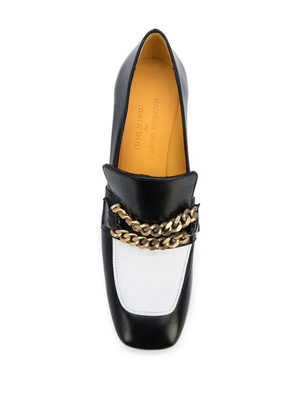 MADISON MAISON Perla Block Heel Loafers - Black
