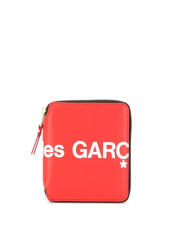 Comme Des Garçons Logo Zipped Wallet - Red