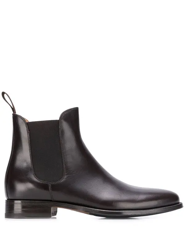 SCAROSSO Calf Leather Chelsea Boots - Brown