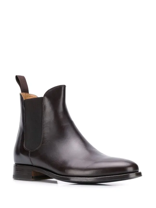 SCAROSSO Calf Leather Chelsea Boots - Brown