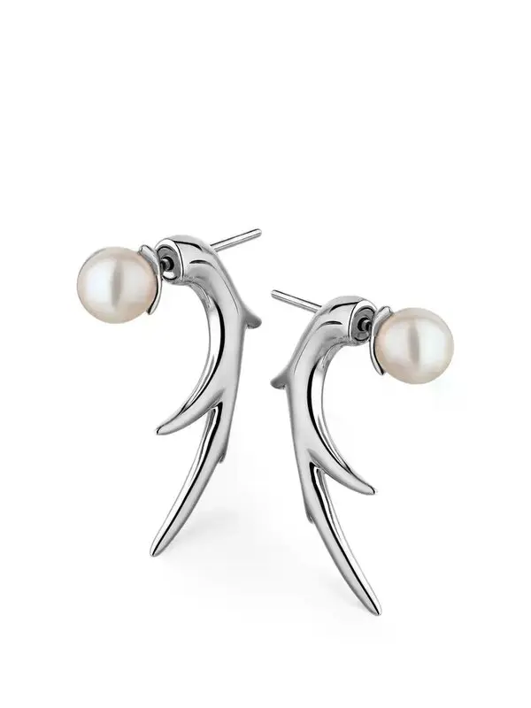 SHAUN LEANE Sterling Pearl Talon Earrings