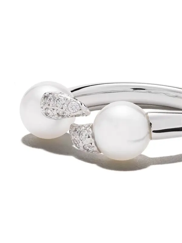 TASAKI 18kt Diamond And Pearl Ring - Silver