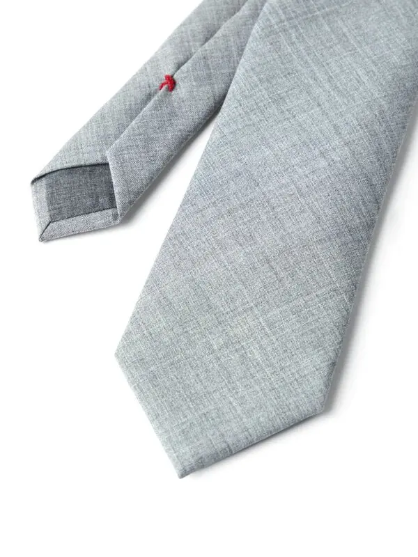 Brunello Cucinelli Textured-finish Wool Neck Tie - Grey
