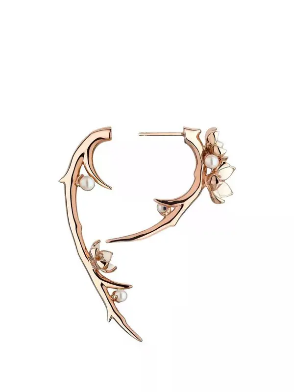 SHAUN LEANE Cherry Blossom Diamond And Pearl Earrings