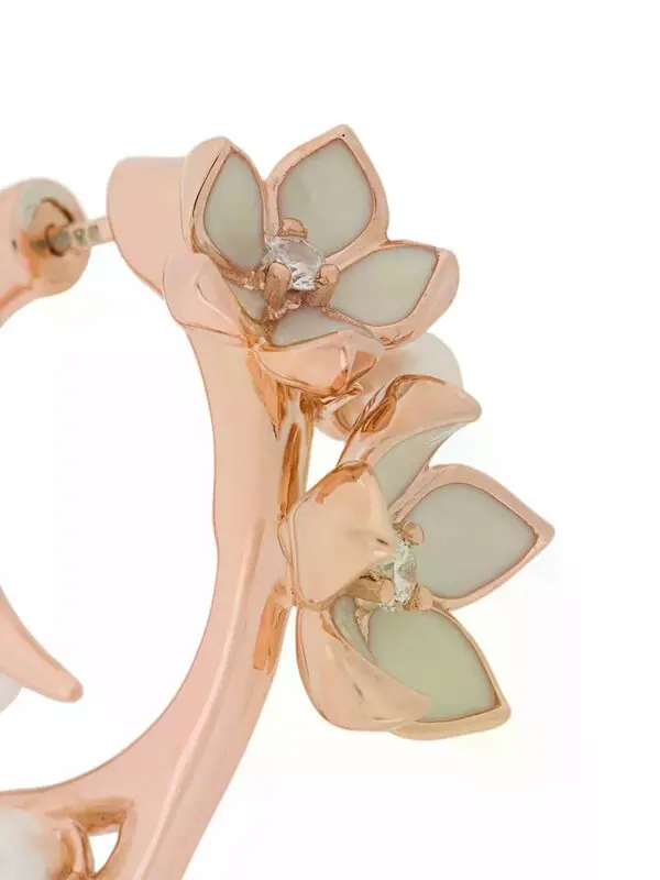 SHAUN LEANE Cherry Blossom Diamond And Pearl Earrings