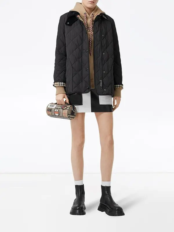 Burberry Diamond Quilted Barn Jacket - Black