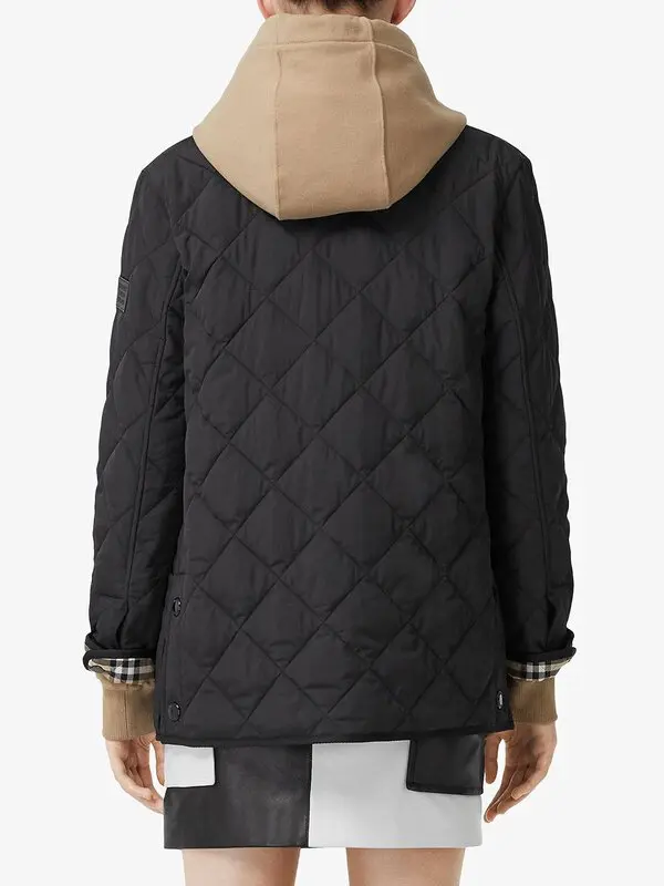 Burberry Diamond Quilted Barn Jacket - Black