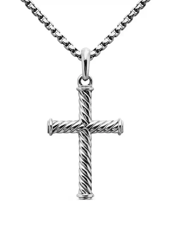 David Yurman Sterling Cable Cross Pendant - Silver