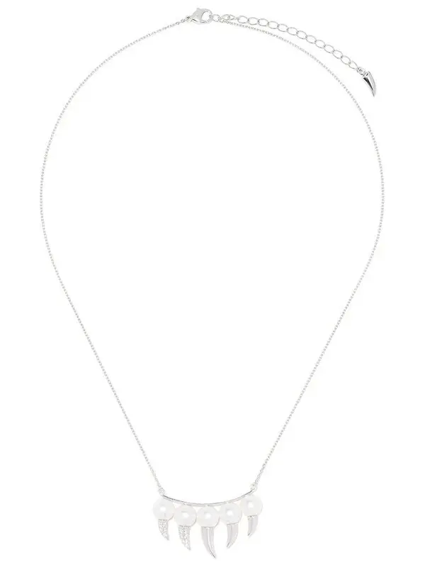 TASAKI 18kt Diamond Danger Fang Necklace - Silver