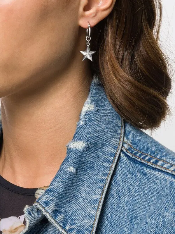 TRUE ROCKS Mini Star Hoop Earring - Silver