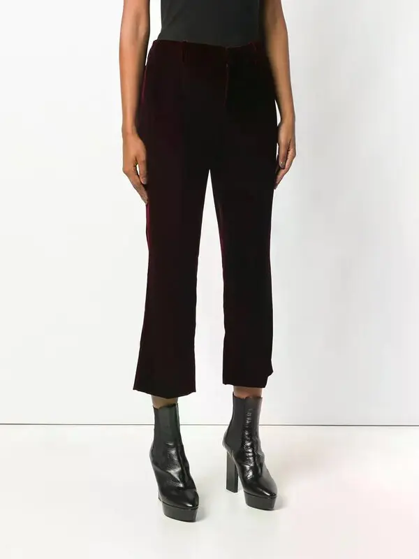 Saint Laurent Velvet Cropped Trousers