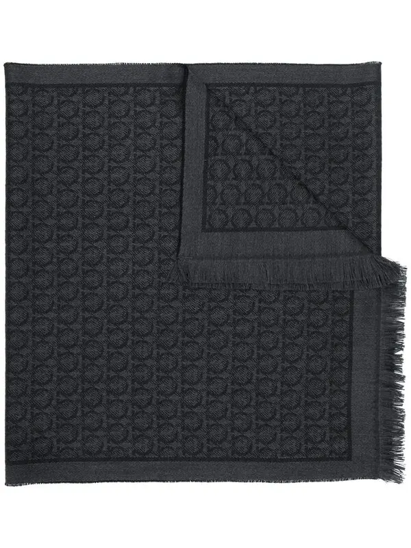 FERRAGAMO Gancini Scarf - Black