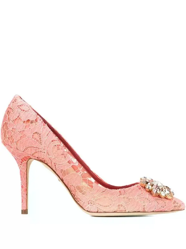 Dolce & Gabbana 90mm Lace Brooch Pumps