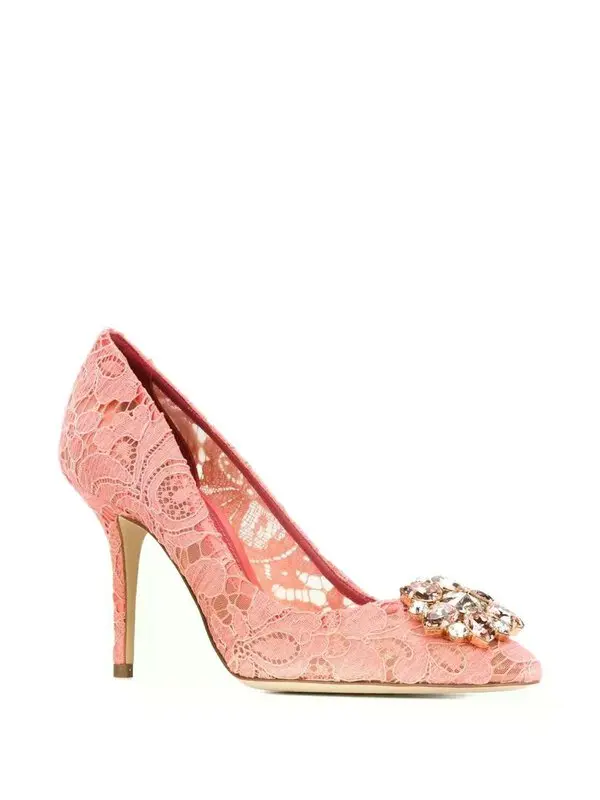 Dolce & Gabbana 90mm Lace Brooch Pumps