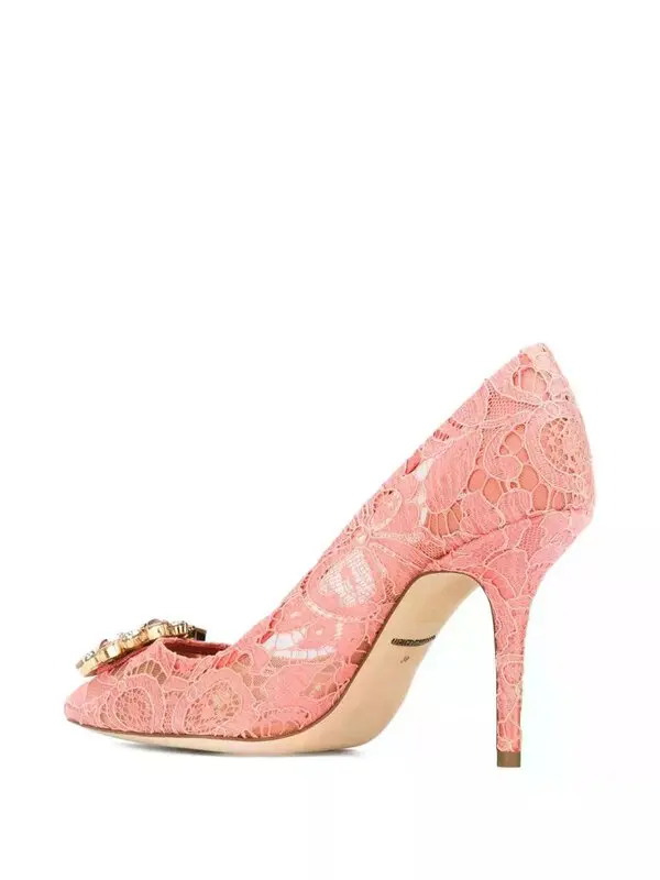 Dolce & Gabbana 90mm Lace Brooch Pumps