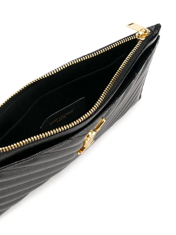 Saint Laurent Monogram Matelassé Quilted Clutch