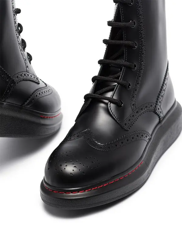 Alexander McQueen Lace-up Leather Combat Boots