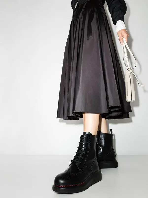 Alexander McQueen Lace-up Leather Combat Boots