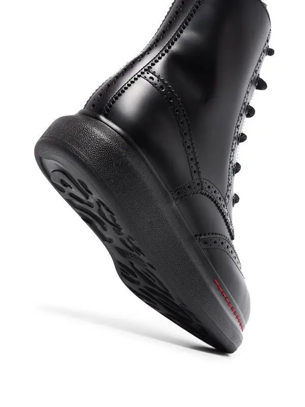Alexander McQueen Lace-up Leather Combat Boots