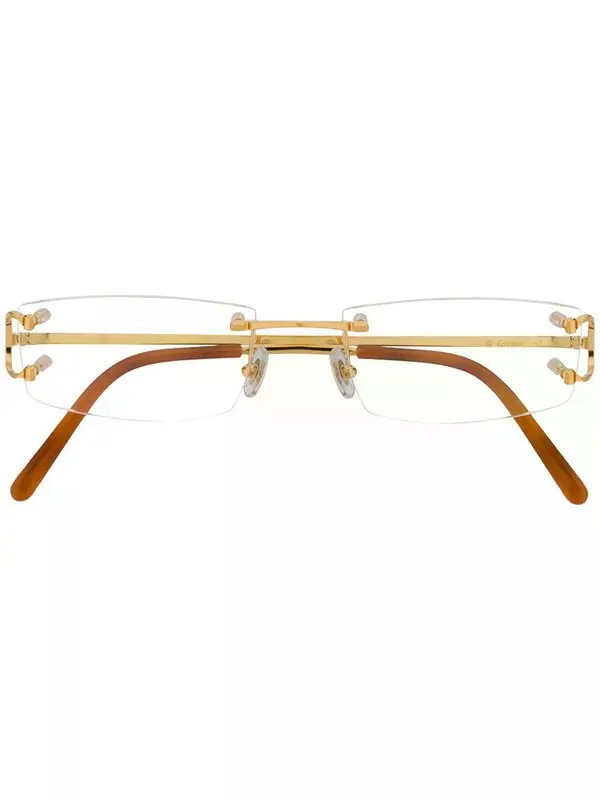 CARTIER Rectangular Frame Glasses - Gold