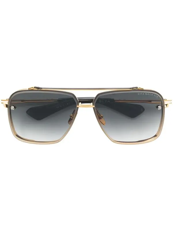Dita Oversized Geometric Sunglasses - Gold