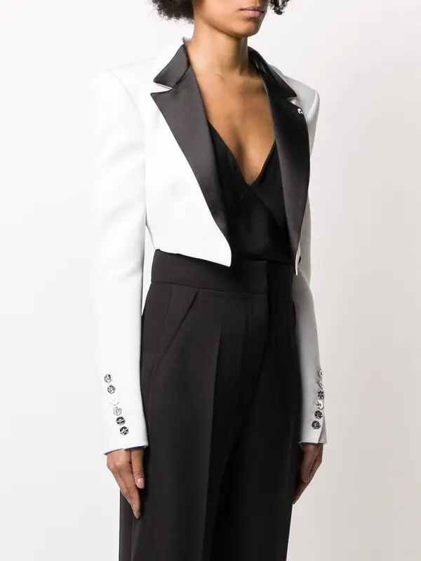 Philipp Plein Cropped Tuxedo Bolero Jacket