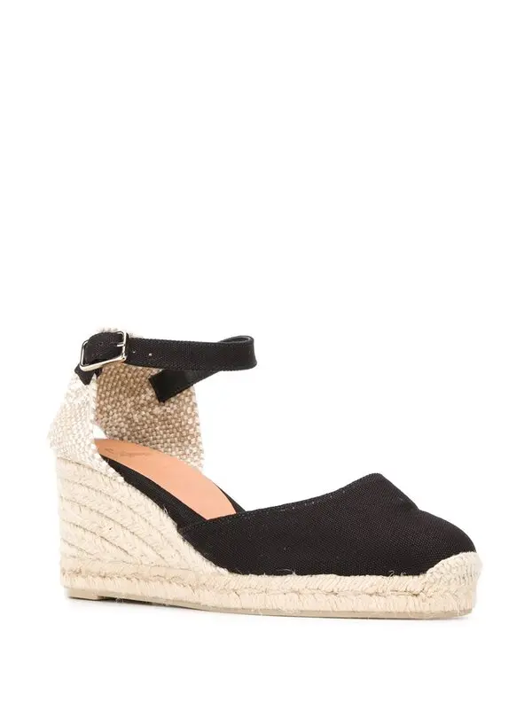CastaÑer Mid Wedge Heel Espadrilles - Black