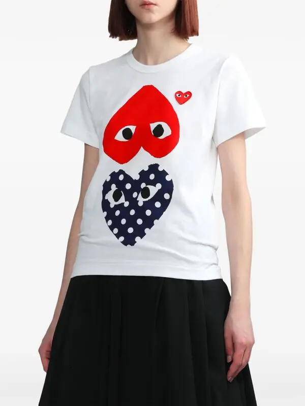 Play Comme Des Garcon Logo-print Cotton T-shirt - White