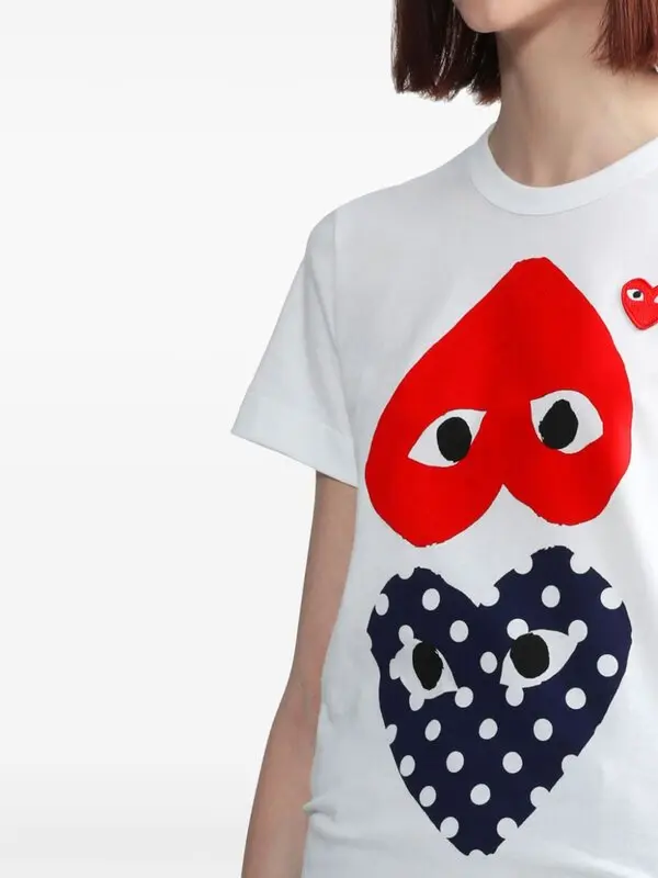 Play Comme Des Garcon Logo-print Cotton T-shirt - White