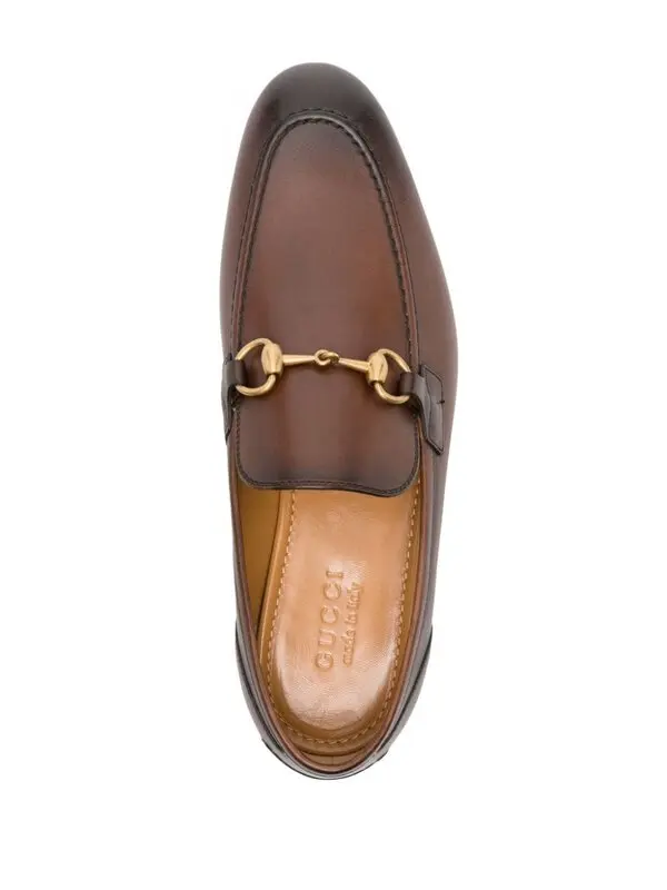 Gucci Jordaan Leather Loafers - Brown