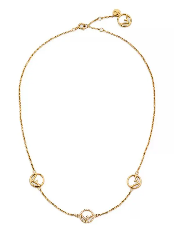 Fendi Logo Pendant Necklace - Metallic