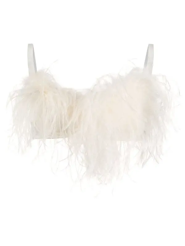 GILDA & PEARL Feather-detail Esme Bra - White