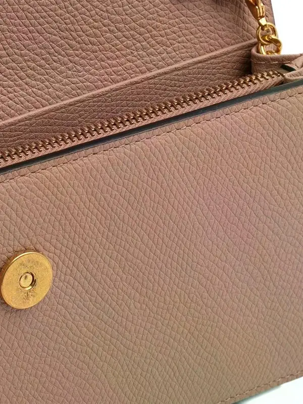 Valentino Garavani Vlogo Signature Leather Wallet-on-chain - Neutrals