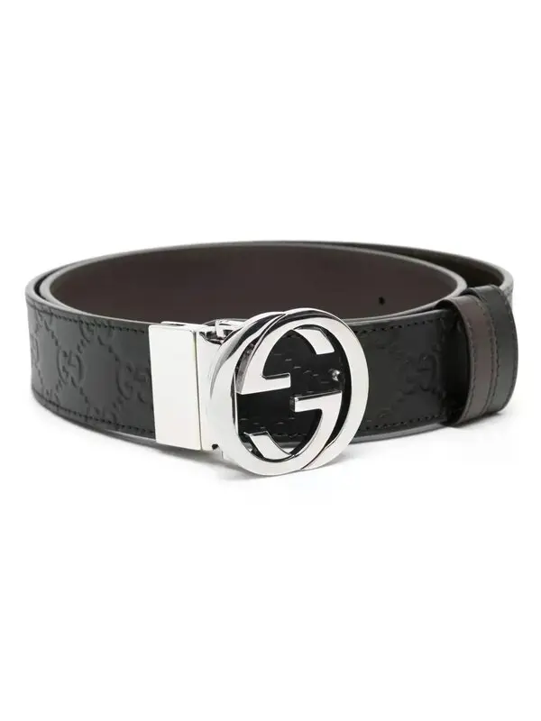 Gucci Gg Supreme Reversible Belt - Black