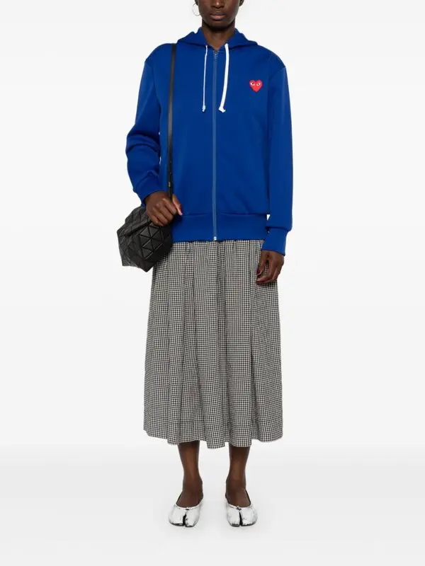 Play Comme Des Garcon Heart-patch Hoodie - Blue