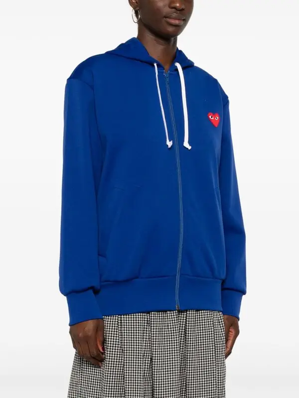 Play Comme Des Garcon Heart-patch Hoodie - Blue