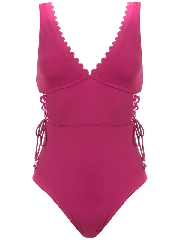 AMIR SLAMA Lace Up Detail Swimsuit