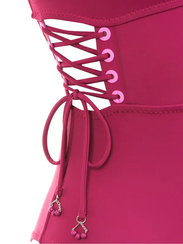 AMIR SLAMA Lace Up Detail Swimsuit