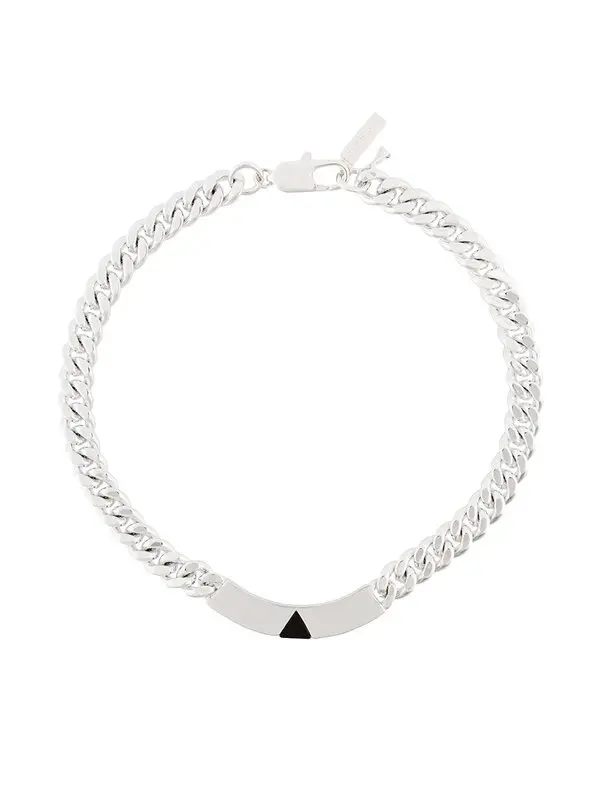 COUP DE COEUR Pyramid Tag Collar Necklace - Metallic