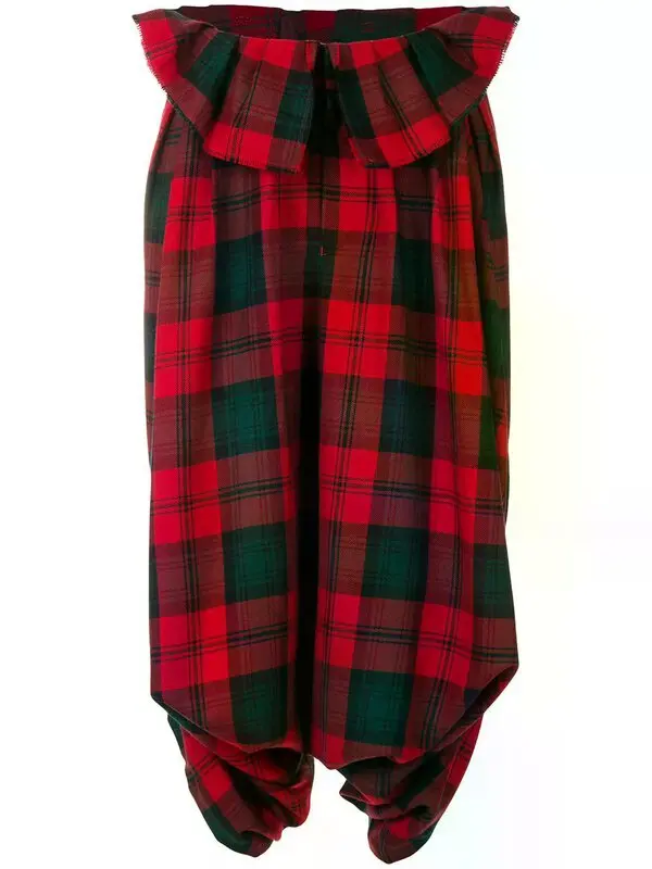 Comme Des Garçons Tartan Drop-crotch Trousers