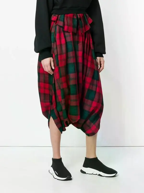 Comme Des Garçons Tartan Drop-crotch Trousers