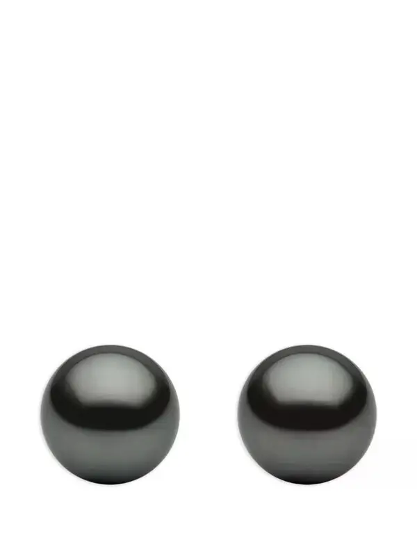 Yoko London Classic Tahitian Pearl Stud Earrings - Silver