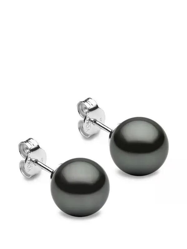 Yoko London Classic Tahitian Pearl Stud Earrings - Silver