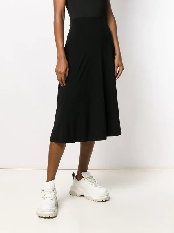 Norma Kamali Flared Midi Skirt - Black