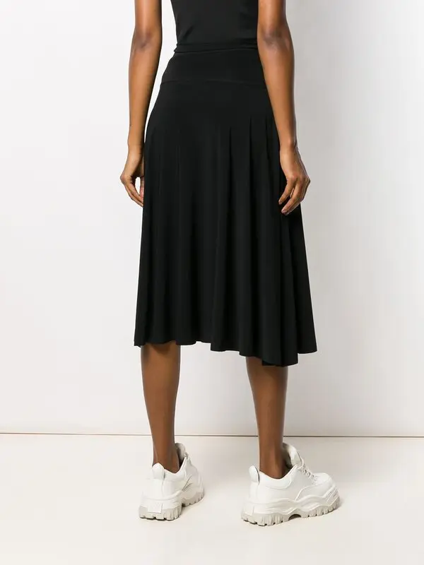 Norma Kamali Flared Midi Skirt - Black